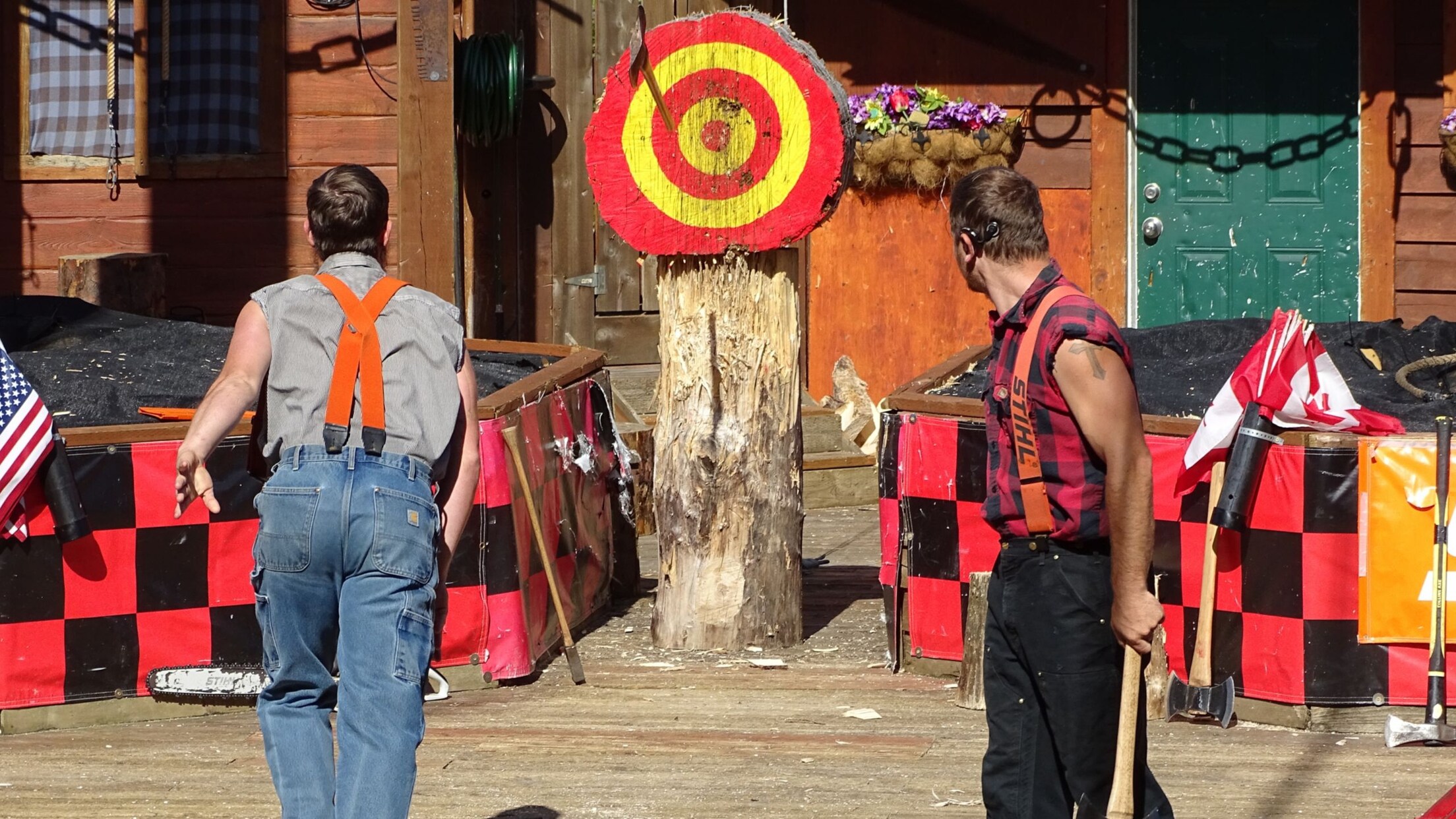 Great Alaskan Lumberjack Show and Axe Throw Challenge | Disney Cruise Line